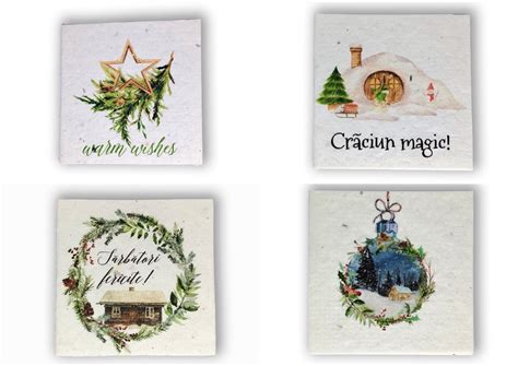 Mini Felicitari De Craciun H Rtie Plantabil