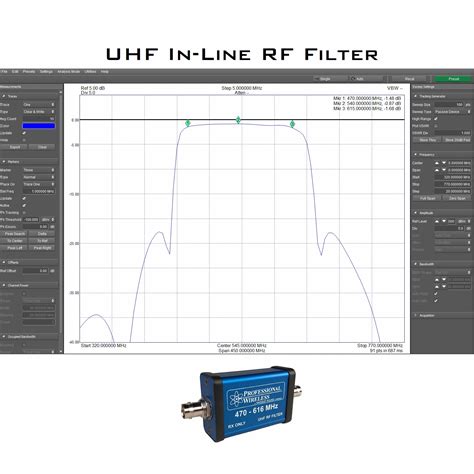 Pws In Line Bandpass Filter Uhf 470 616 Mhz Professional Wireless