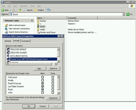 Setting Up Active Directory Folder Permissions On Raidiator 42