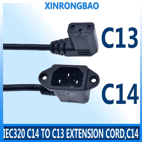 IEC320-C14-to-C13-Extension-cord-C14-with-screw-holes-Right-Angled-and ...