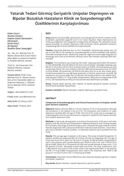 Pdf Comparison Of Sociodemographic And Clinical Characteristics Of