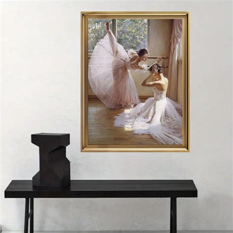 캔버스 벽걸이 예술 인쇄물 우아한 포즈의 프레임 없는 유화 복제 포스터 가정 사무실 카페 장식용 댄 Temu