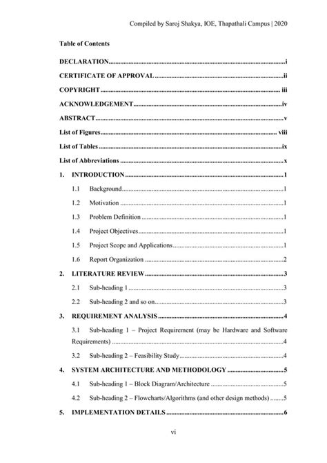 Electronics And Computer Project Report Template And Guidelines 2020pdf