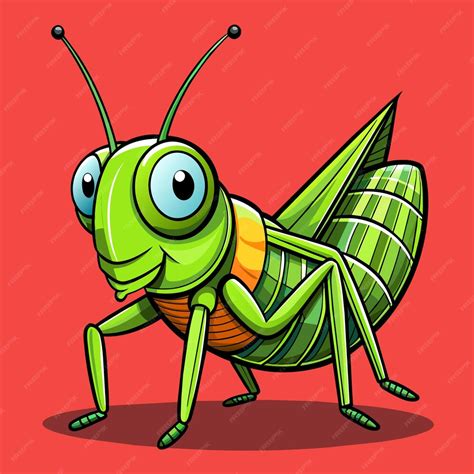 Premium Vector Adorable Grasshopper Character Design For Social Media