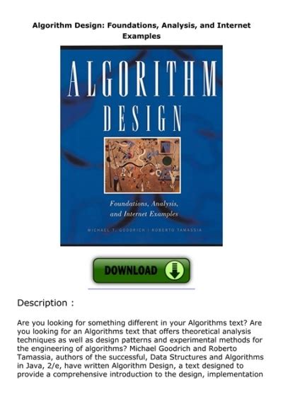 pdf algorithm design foundations analysis and internet examples