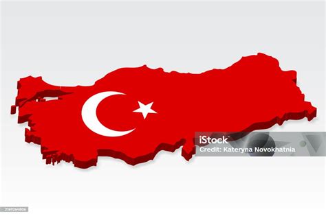 깃발이 있는 3d 튀르키예 공화국 지도 그림자가 있는 아랍 에미리트 연방의 3차원 지도 디자인 앱 Ui를 위한 흰색 배경에 터키의 국기 스톡 벡터 주당순이익10 0명에 대한