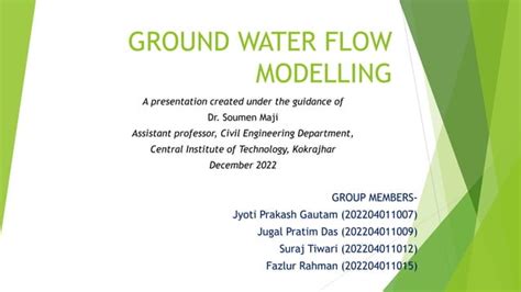 Ground Water Flow Modelling Pptx