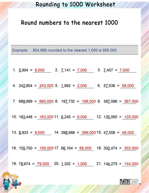 free rounding to the nearest thousand worksheet download free rounding