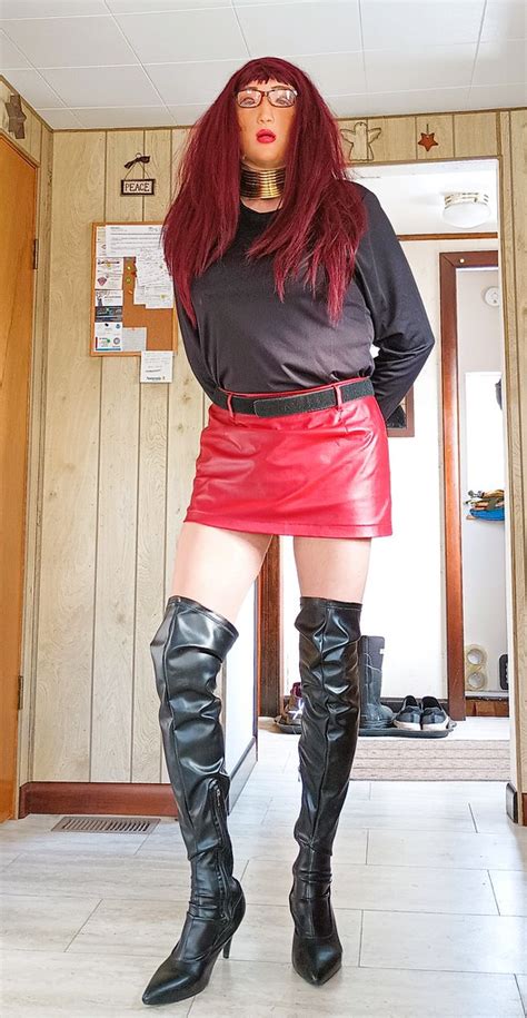Red Leather Mini And Boots Paula In Maine Flickr