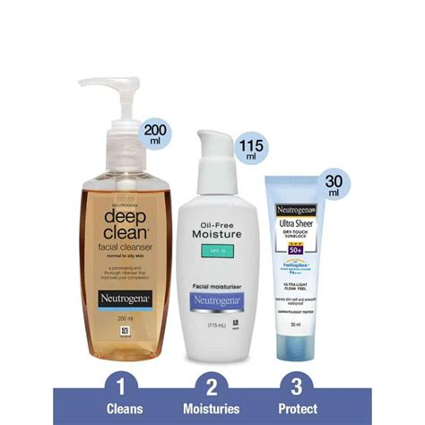 Neutrogena Ultra Sheer Spf 50 Cream 30 Ml And Neutrogena Deep Clean