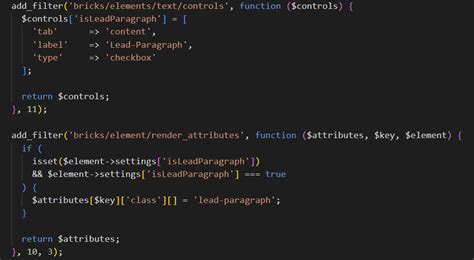 how to render added classes attributes from custom controls on bricks