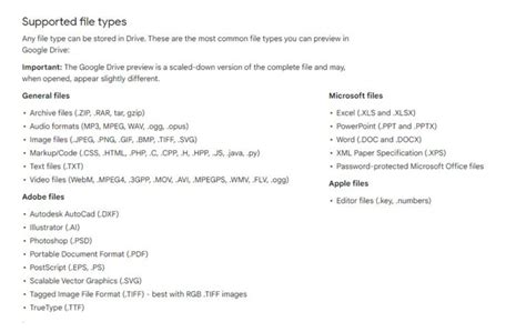 FAQ Which File Types Are Supported On Google Drive