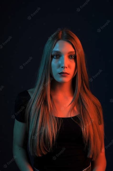 Premium Photo Portrait Of A Beautiful Female Model Posing