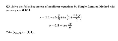 solved q3 solve the following system of nonlinear equations
