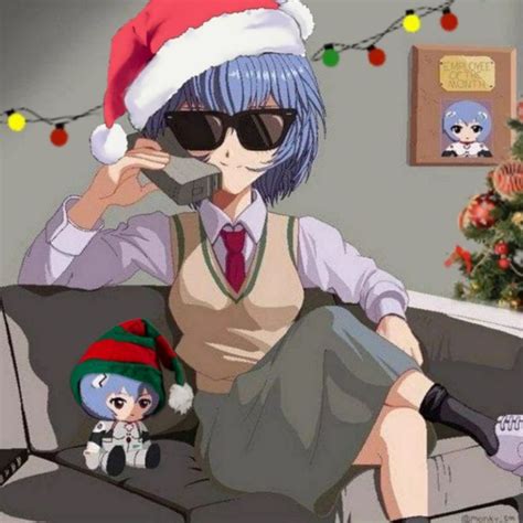 Аянами Рей новогодняя ава Евангелион Милые рисунки Веселые мемы