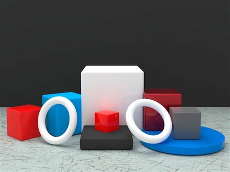 premium photo cube 3d rendering background