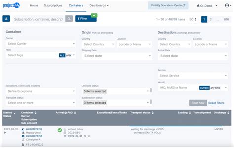 Find Containers Search Sort And Filter Containers In The CTT