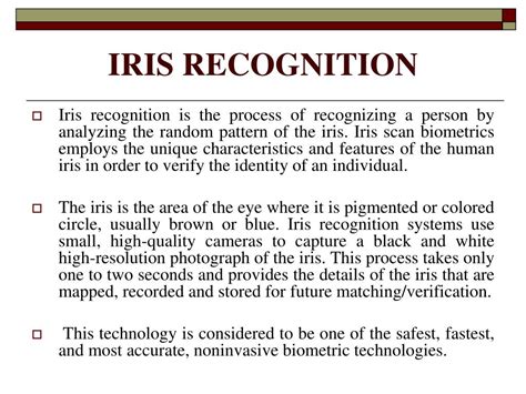 Ppt Iris Recognition Powerpoint Presentation Free Download Id3009363