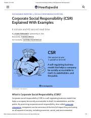 Corporate Social Responsibility CSR Explained With Examples Pdf PM Corporate