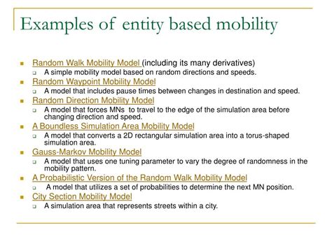 Ppt Practical Mobility Models Mobility Based Routing Powerpoint Presentation Id