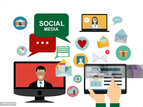 남성 및 여성 아바타와 소셜 네트워크 아이콘 벡터 일러스트와 사람 통신 개념 개발에 대한 스톡 벡터 아트 및 기타 이미지