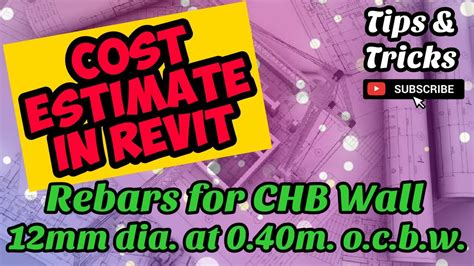 Cost Estimate of Rebars 12mmØ 0 40m o c b w in CHB Wall in Revit Vert Bars Horizontal