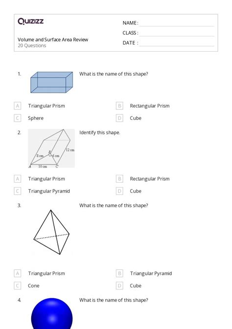 50 Volume And Surface Area Worksheets On Quizizz Free And Printable