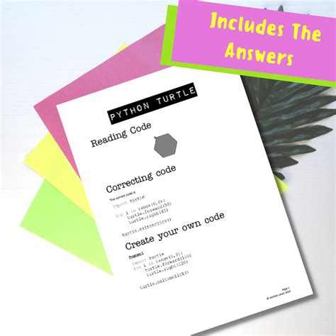 Python Turtle Programming Challenges Teaching Resources