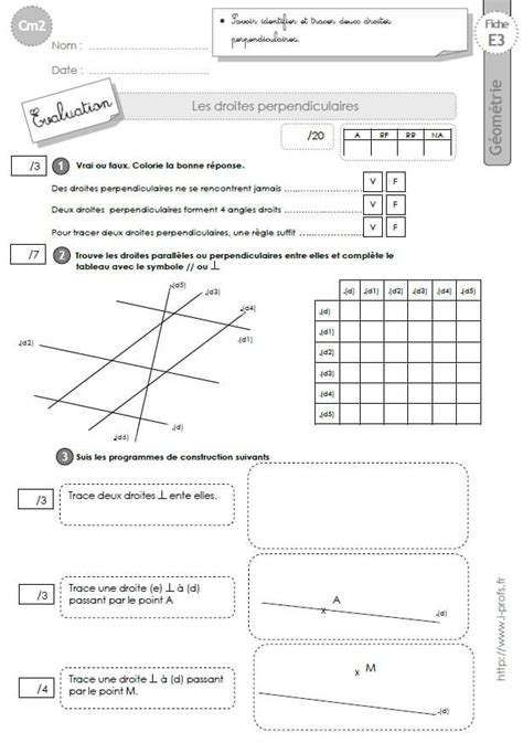 Exercices Les Droites Perpendiculaires