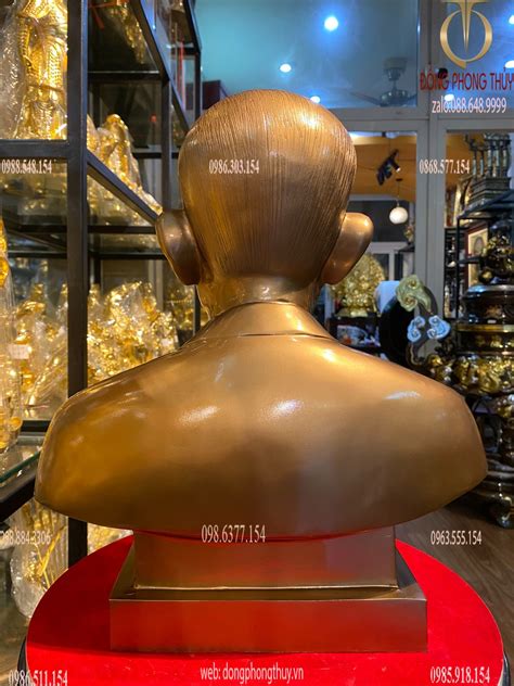 Tượng Chân Dung Bán Thân Bằng đồng đỏ 38cm Đồng Phong Thủy
