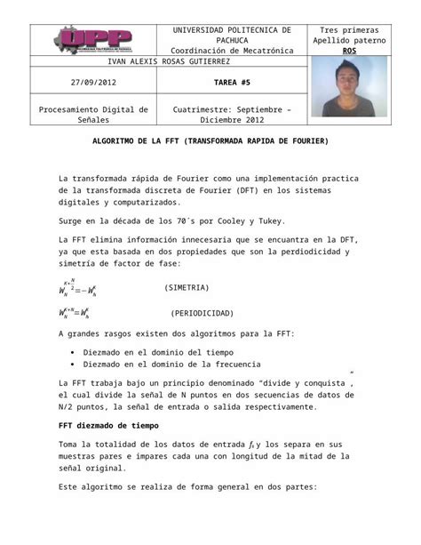 Docx Algoritmo De La Fft Dokumentips