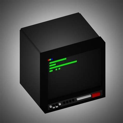 3d Model Terminal Crt Monitor Display Monochrome Vr Ar Low Poly Cgtrader