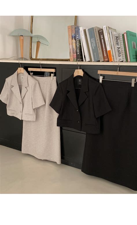 셋업할인 10등신비율♥ Made 썸머 솔리드 트위드 셋업 여름데일리반팔자켓여름자켓롱스커트h라인하이웨스트하객룩오피스룩격식룩 우아한 그녀 감성