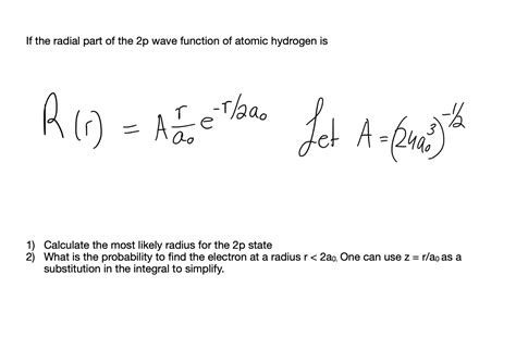Solved If The Radial Part Of The 2p Wave Function Of Atomic