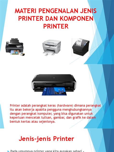 Jenis Dan Komponen Printer Lengkap Pdf Bisnis Komputer
