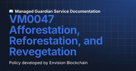 Vm0047 Afforestation Reforestation And Revegetation Managed