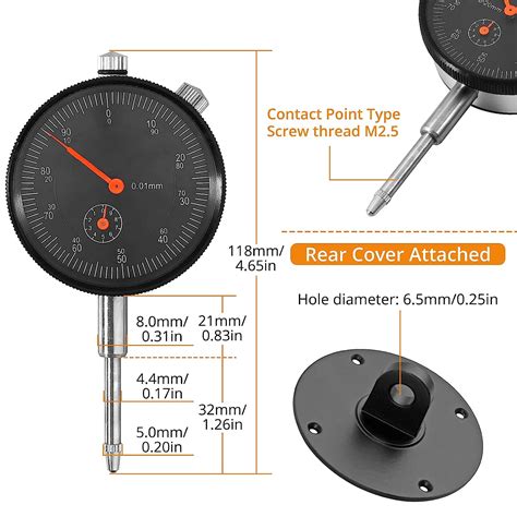 Neoteck Dial Indicator Gage Gauge And Magnetic Base Mm Measuring