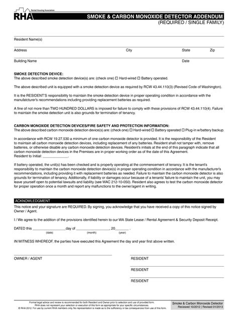 Smoke And Carbon Monoxide Detector Addendum Fill Out And Sign Online