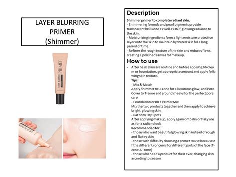 MISSHA LAYER BLURRING PRIMER SHIMMER Missha New Zealand