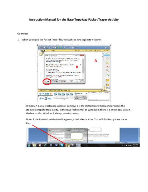 Pdf Instruction Manual For The Base Topology Packet Tracer Activity