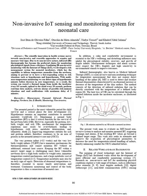 Non Invasive Iot Sensing And Monitoring System For Neonatal Care Pdf