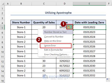 How To Keep The Leading Zero In An Excel Date Format 9 Methods