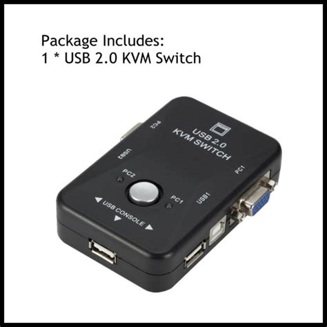Grwibeou Usb Kvm Switch 2 Port Vga Svga Switch Box Usb 2 0 Kvm Mouse Switcher Keyboard 1920 1440