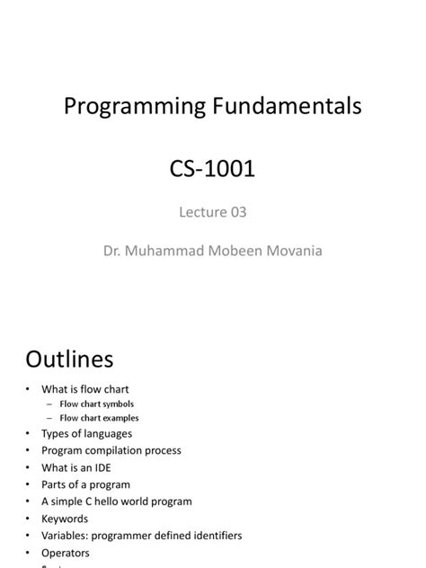 programming fundamentals cs 1001 dr muhammad mobeen movania pdf computer program programming