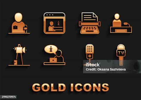 텔레비전 보고서 마이크 안테나 레트로 타자기 기자 뉴스 및 정보 아이콘을 설정합니다 벡터 0명에 대한 스톡 벡터 아트 및 기타 이미지 Istock