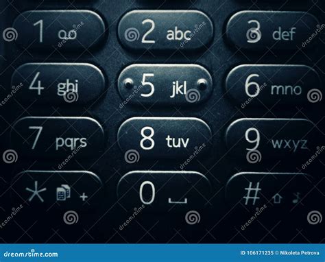 Mobile Phone Keyboard With Numbers And Letters Close Up Stock Image