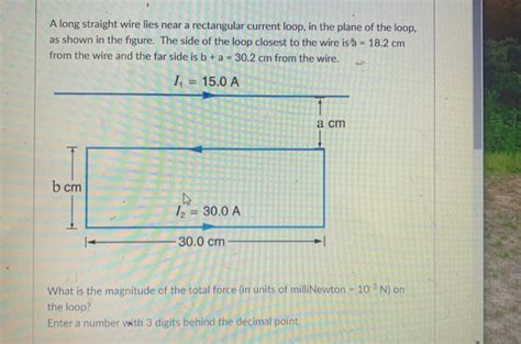 Solved A Long Straight Wire Lies Near A Rectangular Current Chegg
