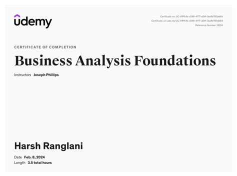 Udemy Course Completion Certificate Harsh Ranglani