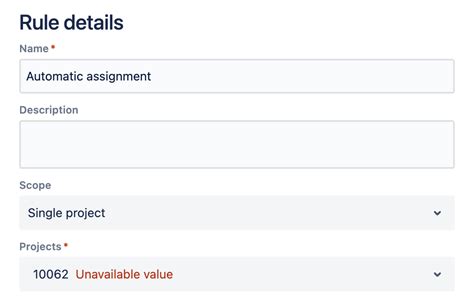 scope of automation rule showing project id instead of name jira