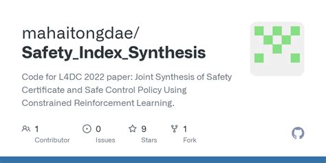 Github Mahaitongdae Safety Index Synthesis Code For L4dc 2022 Paper Joint Synthesis Of